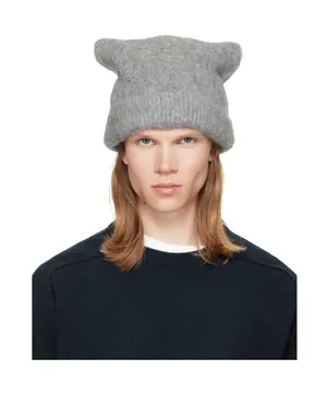 MAISON MARGIELA Ribbed Knit Hat - Grey