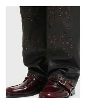 Marni Leather Trousers With Studded Front