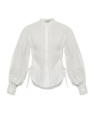 ALLSAINTS ALLSAINTS Long Sleeve Shirt With Delicate Side Ruching Optical White