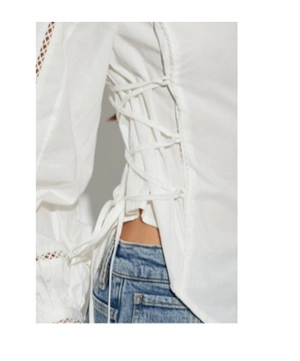ALLSAINTS Long Sleeve Shirt With Delicate Side Ruching - Optical White