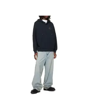 VIVIENNE WESTWOOD Drawstring Hooded Sweatshirt - Navy