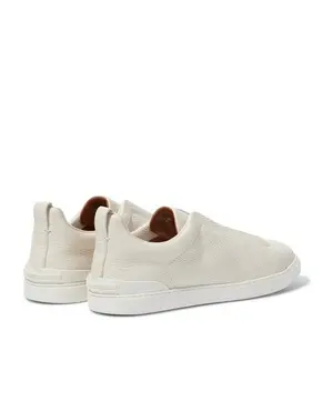 Zegna Triple Stitch Low Top Sneaker - White
