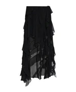ALLSAINTS Asymmetrical Ruffle Skirt - Black