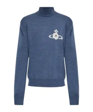 VIVIENNE WESTWOOD Long-sleeve High-neck Top - Blue