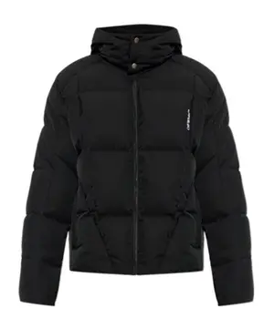 Off-White Long-sleeve Hooded Padded Jacket - Black