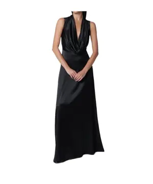 MAISON MARGIELA Draped Cowl Neck Maxi Dress - Black