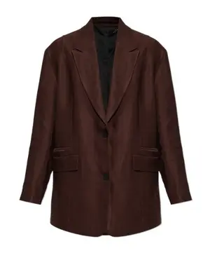 ALLSAINTS Lapel Long-sleeved Suit Jacket - Brown