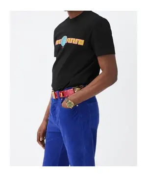 Versace Printed Cotton-jersey Slim T-shirt