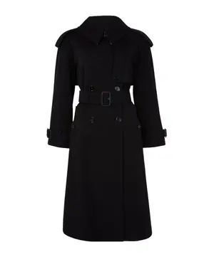 Burberry Long Gabardine Trench Coat - Black