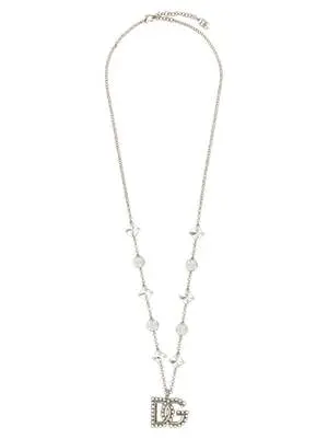 Dolce & Gabbana Dg Monogram Pendant Necklace - Silver