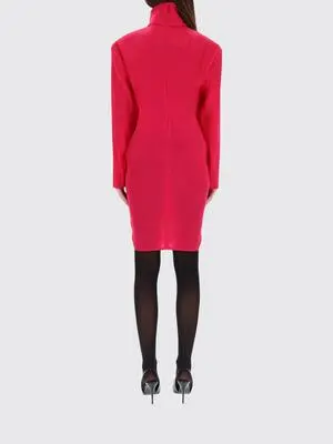 Saint Laurent Long Sleeve High Neck Dress - Pink