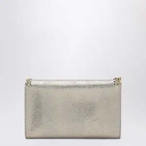 Stella McCartney Falabella Chain Wallet In Metallic Pyrite - Silver