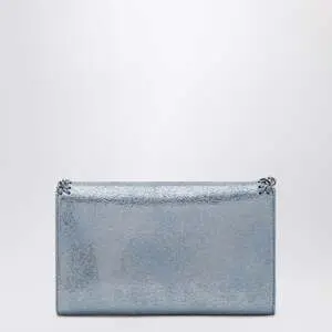 Stella McCartney Falabella Chain Wallet In Metallic Denim
