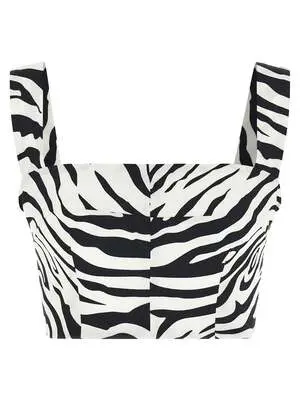 Dolce & Gabbana Dolce & Gabbana Zebra Print Cropped Bustier Top Multicolor