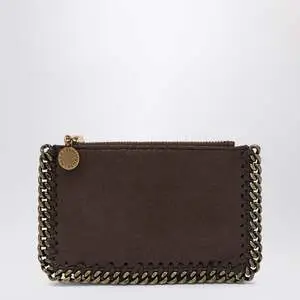 Stella McCartney Falabella Card Holder In Mahogany - Brown