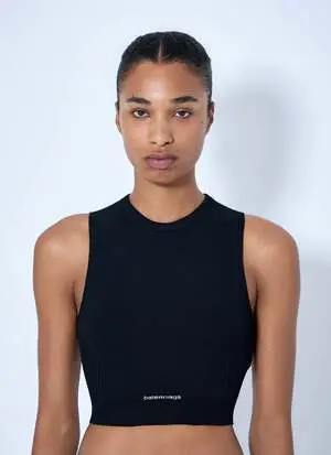 Balenciaga Sleeveless Technical Knit Bra Tank Top