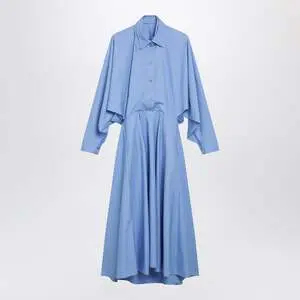 Balenciaga Light Cotton Poplin Shirt Dress - Blue
