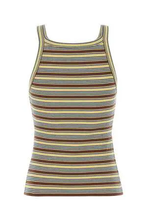 Fendi Embroidered Cotton Tank Top - Multicolor