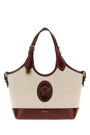 Versace Cappuccino Canvas Riviere Handbag - Brown