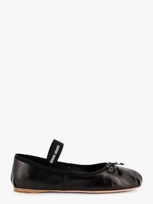 Miu Miu Leather Ballet Flats - Black