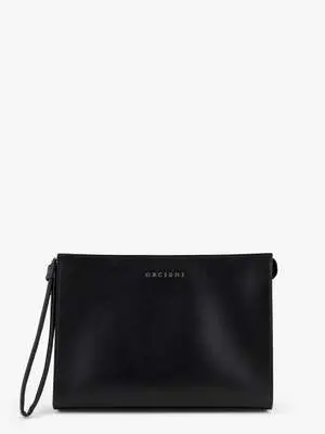 Orciani Leather Clutch Bag - Black