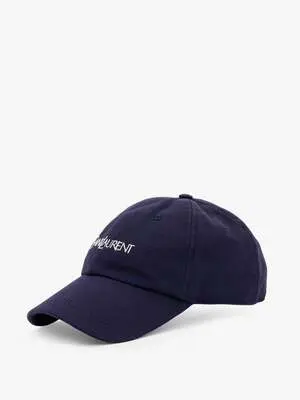 Saint Laurent Cotton Baseball Cap With Embroidered Logo