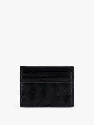 Bottega Veneta Leather Card Holder - Black