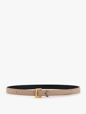 Saint Laurent Leather Belt - Beige