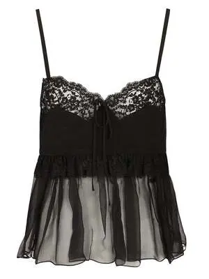 Chloé Crêpe De Chine Lingerie Top With Thin Straps - Black