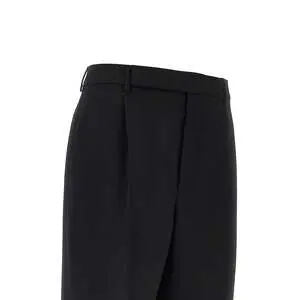 Saint Laurent Wool Grain De Poudre Tailored Wide-leg Trousers