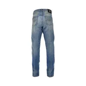 Versace Cotton Denim Jeans With Medusa Detail - Blue