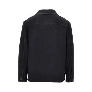 Saint Laurent Denim Overhirt With Caandre Embroidery - Black