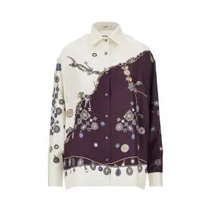 Versace Silk Shirt With 'stolen Jewels' Print - White
