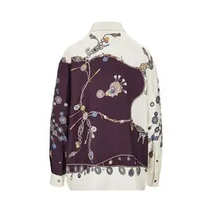 Versace Silk Shirt With 'stolen Jewels' Print - White