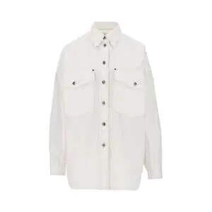 Versace Cotton Poplin Shirt With Medusa Buttons - White