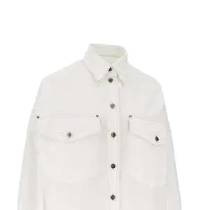 Versace Cotton Poplin Shirt With Medusa Buttons