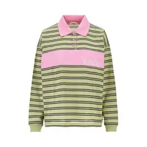 Versace Jersey Polo Shirt With Logo Embroidery - Green