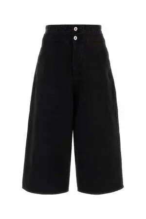Attico Denim Bermuda Shorts - Black