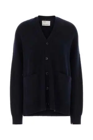 Extreme Cashmere Navy Stretch Cashmere Blend N°24 Oversize Cardigan - Blue