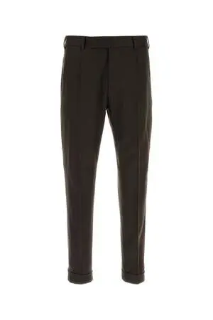 PT TORINO Dark Stretch Wool Blend Pant - Brown