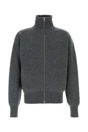 Extreme Cashmere High Neck Zip Up Cardigan - Grey