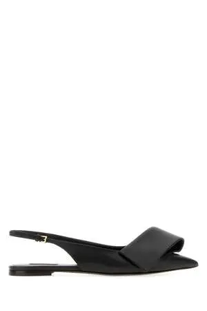 Givenchy Leather Twisted Ribbon Ballerinas - Black