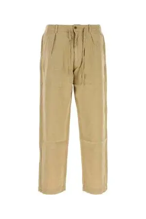 Polo Ralph Lauren Beige Linen Pleated Trousers - Light Brown