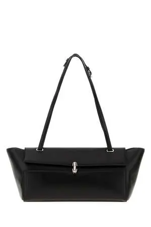 Savette Leather Trapeze Shoulder Bag - Black