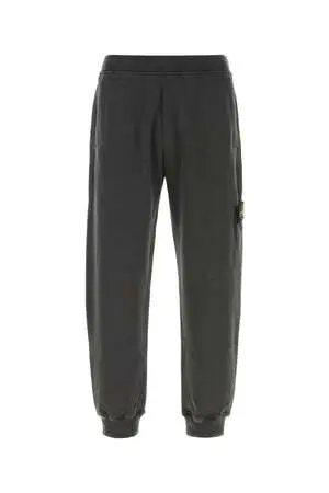 Stone Island Charcoal Cotton Joggers - Grey