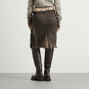 Rick Owens Spliced Denim Skirt
