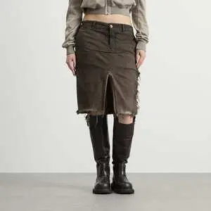 Rick Owens Spliced Denim Skirt