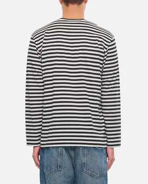 Play Comme Des Garcon Play Comme Des Garcons Striped Long Sleeve T-shirt - Nero