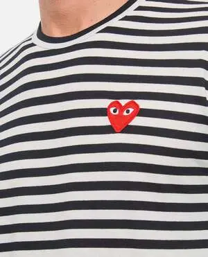 Play Comme Des Garcon Play Comme Des Garcons Striped Long Sleeve T-shirt - Nero