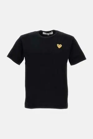 Play Comme Des Garcon Gold Heart T‑shirt - Black